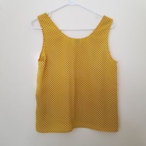 Kasper | Tops | Kasper Asl Petite Yellow Black Dot Blouse P | Poshmark